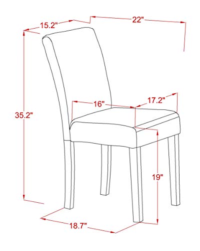 East West Furniture DLAB5-MAH-18 5 Piece Kitchen Table & Chairs Set Includes a Round Dining Room Table with Dropleaf and 4 Coffee Linen Fabric Parson Dining Chairs, 42x42 Inch, Mahogany