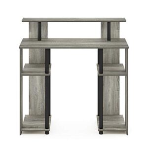 Furinno JAYA Simple Design Computer Writing Desk, French Oak Grey/Black