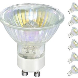 Vinaco GU10 Bulb, 6 Pack Halogen GU10 120V 50W Dimmable, MR16 GU10 Light Bulb with Long Lasting Lifespan, gu10+c 120v 50w for Track&Recessed Lighting, Gu10 Base Bulb, MR16/FL/GU10 (Clear Light Cup)