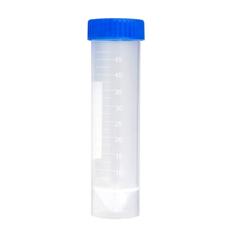 50ml Centrifuge Tube, Economy, PP Material, Printed Graduation, Blue Cap, Skirted Conical Bottom, Non-Sterile, Karter Scientific 403S2 (Pack 50)