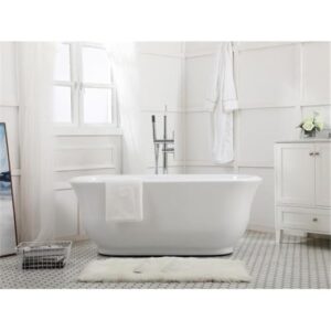 Elegant Decor Indoor Modern 59 inch Soaking Bathtub in Glossy white - 59x28.3x22