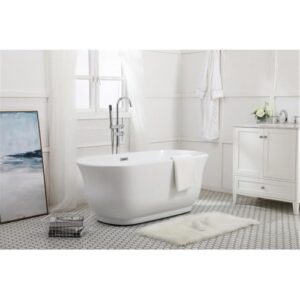 Elegant Decor Indoor Modern 59 inch Soaking Bathtub in Glossy white - 59x28.3x22