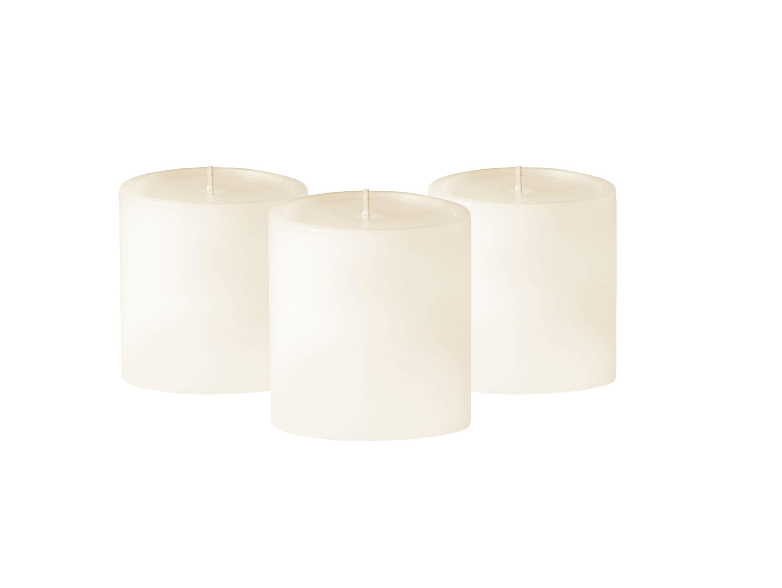 Simply Soson 3x3 inch Ivory Pillar Candles Set of 3, Smooth Texture, Unscented Ivory Candles, Dripless Candles, 3 inch Pillar Candles Ideal as Wedding, Parties, Spas, Dinner, Home Decoration, Church