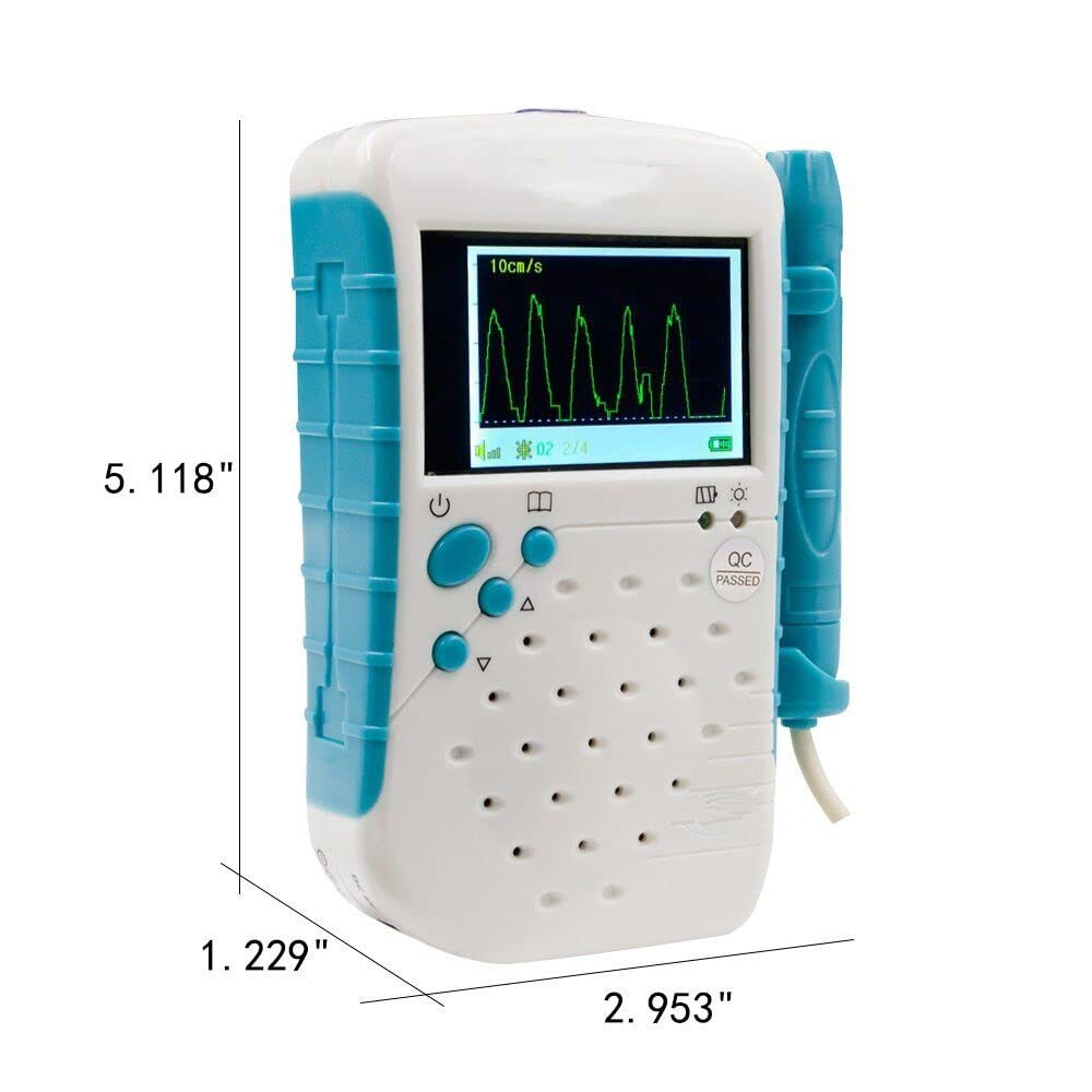 Handheld Blood Flow Rate Detector Blood Flow Velocity Waveform Doppler Vascular Color LCD Display Blood Flow Strength