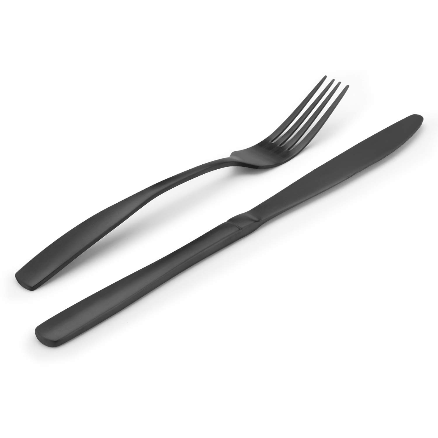 Matte Black Silverware Set, Bysta 20-Piece Stainless Steel Flatware Set, Kitchen Utensil Set Service for 4, Tableware Cutlery Set for Home and Restaurant, Satin Finish, Dishwasher Safe