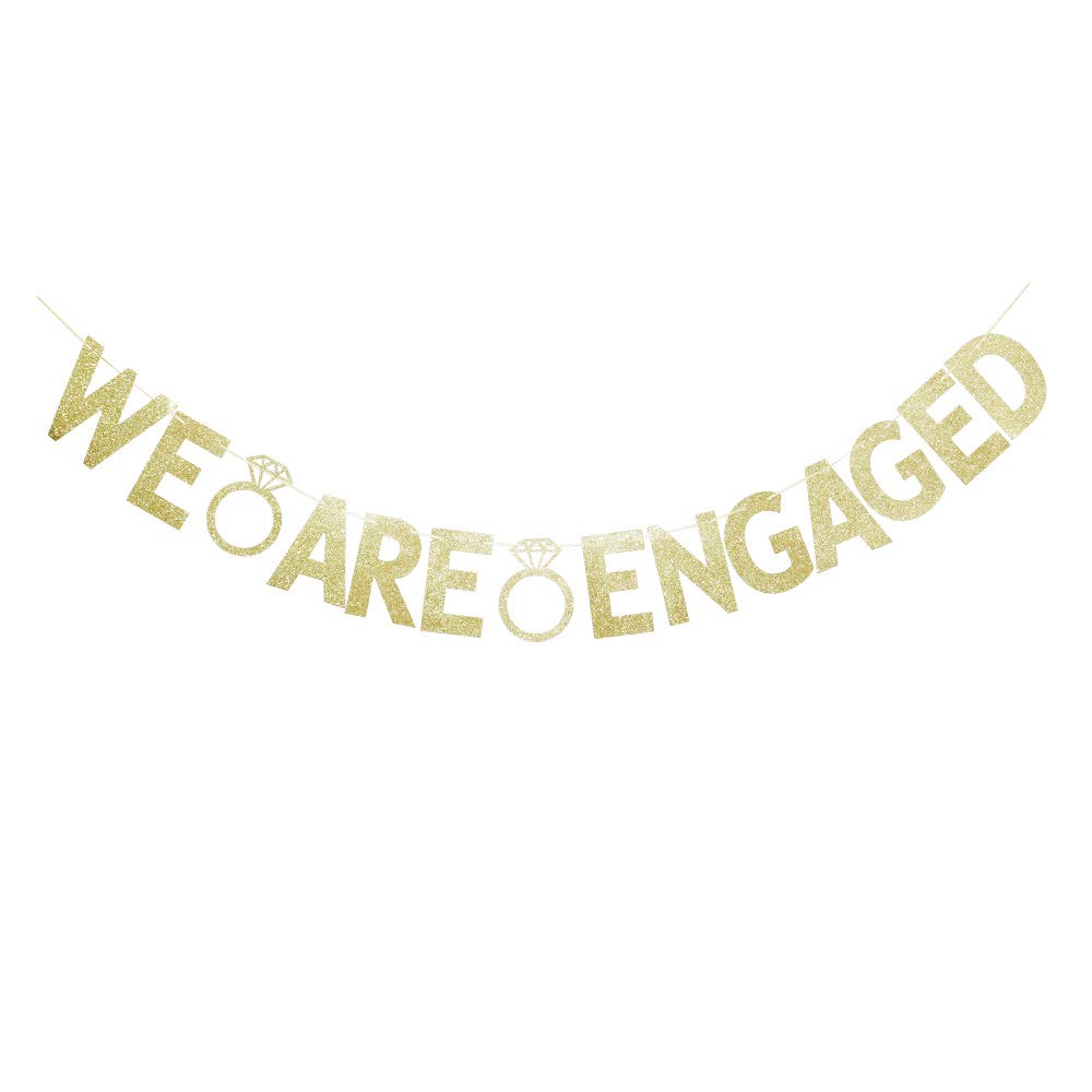 We are Engaged Banner, Funny Decors for Engagement/Wedding/Bridal Shower/Bachelorette Party Photo Props Supplies