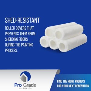 Pro Grade - Paint Roller Covers - 3/8 X 9 Inch White Nylon 5 Pack