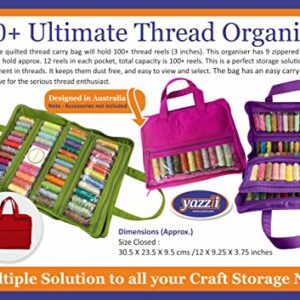 Yazzii 100 Spool Thread Organizer - Thread Holder Organizer - Portable Thread Storage Bag Red