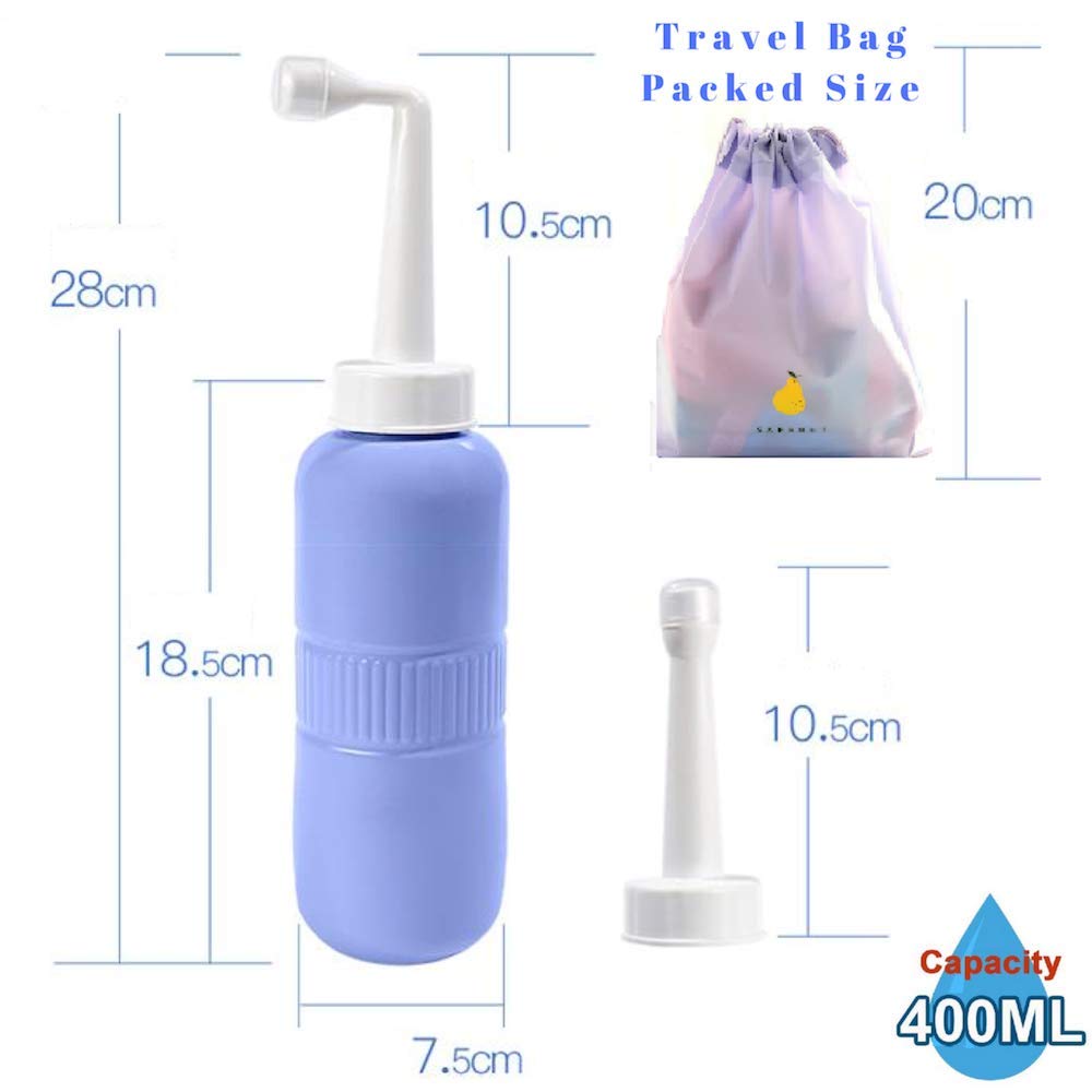 Postpartum Peri Bottle Upside Down Mom Spray Bottle Shattaf Portable Bidet for Postpartum Care, Baby Mom Washer 2In1 Travel Handheld Personal Hygiene Toilet Bottle 400Ml Bonus Angled Nozzle & Bag