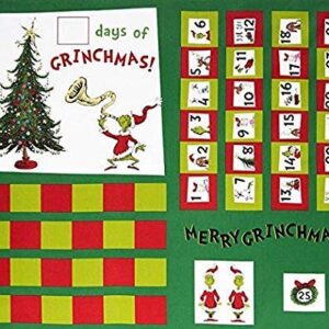 Christmas Advent Calendar- How The Grinch Stole Christmas- DIY 36" Fabric Panel- Not a Finished Product