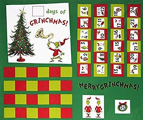 Christmas Advent Calendar- How The Grinch Stole Christmas- DIY 36" Fabric Panel- Not a Finished Product