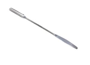 scientific labwares stainless steel double ended micro lab spatula sampler, semi circle scoop spoon & tapered arrow end (7")