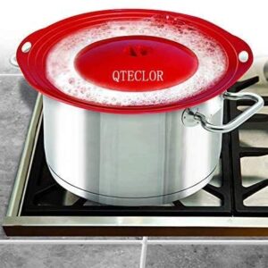 Pot Cover Spill Stopper Lid - Thicken Silicone Boil Over Spill Safeguard,FDA Food Grade Stopper Lid Cover for Pots And Pans, BPA-free Instant Pot Cover, Fits Openings 6" to 10" in Diameter (Red)