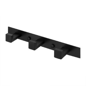 kes coat hooks towel hook rack 3 hooks set hook rail wall mount sus 304 stainless steel matt black, ah210h3dg-bk