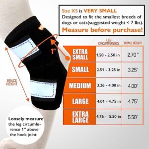 NeoAlly Cat and Dog Ankle Brace Pair Canine Rear Leg Hock Support with Safety Reflective Straps for Hind Leg Wounds Heal and Injuries and Sprains from Arthritis (S Pair)