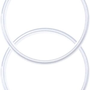 Pack of 2, 12 oz Replacement Silicon Lid Ring, 2.9 Inch Diameter - Gasket Seals, Lid for Insulated Stainless Steel Wine Tumblers, Cups Vacuum Effect, fits on Renowned Brands - White