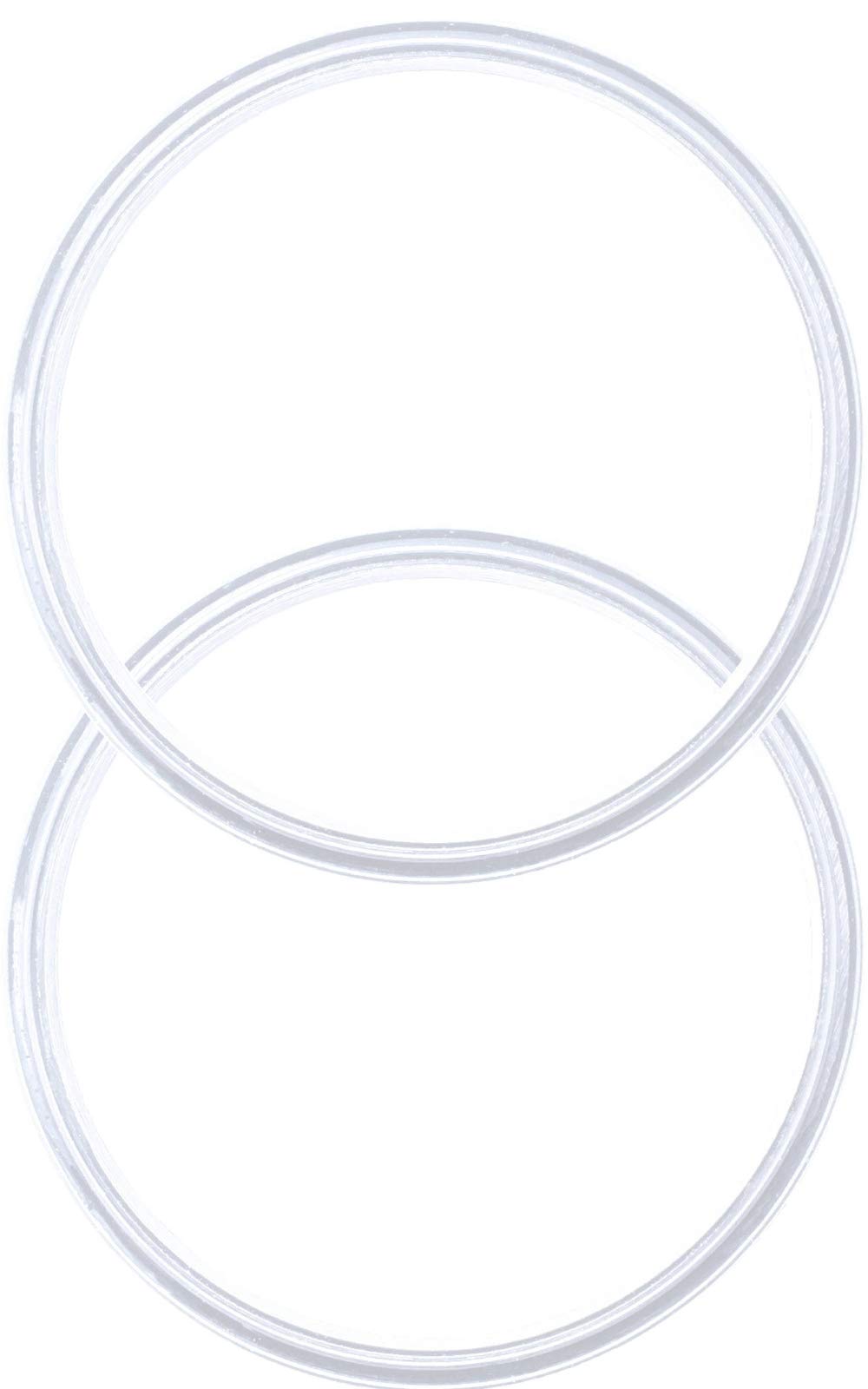 Pack of 2, 12 oz Replacement Silicon Lid Ring, 2.9 Inch Diameter - Gasket Seals, Lid for Insulated Stainless Steel Wine Tumblers, Cups Vacuum Effect, fits on Renowned Brands - White