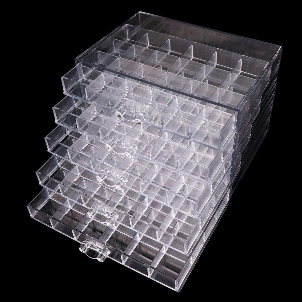 CUTICATE Transparent Plastic Storage Organizer for Beads, Rings, Jewelry Accessories, Art, and Small DIY Crafts - 120 Slots