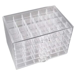 cuticate transparent plastic storage organizer for beads, rings, jewelry accessories, art, and small diy crafts - 120 slots