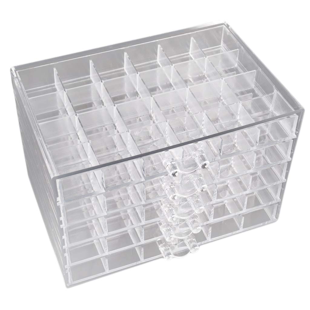 CUTICATE Transparent Plastic Storage Organizer for Beads, Rings, Jewelry Accessories, Art, and Small DIY Crafts - 120 Slots