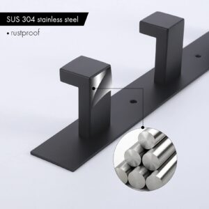 KES Coat Hooks Towel Hook Rack 3 Hooks Set Hook Rail Wall Mount SUS 304 Stainless Steel Matt Black, AH210H3DG-BK