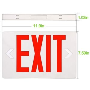 hykolity LED EXIT Sign with Double Face and Battery Backup, Red Letter LED Emergency Exit Lights, 120-227V, for Home & Business- 2pack