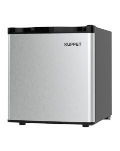 kuppet compact upright freezer, single door, reversible stainless steel door, adjustable removable (silver, 1.1 cu. ft.)