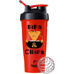 forza sports blender bottle x classic 28 oz. shaker - chips & dips