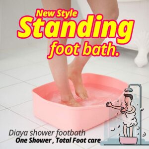 Diaya Showerbath Gray - Silicone shower bath | shower footbath | foldable foot bath | bashin | tub | foot wash soaking massage | feet clean odor | showerfootbath | standing type | hot water savings