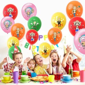 25Pcs Party Latex Balloons For One Piece, Cartoon Birthday Balloons Theme Party Decoration For One Piece