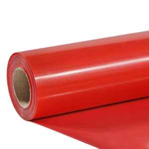 red heat transfer vinyl - red iron on vinyl rolls, 12" x 8ft tumiya red htv vinyl for t-shirt glossy adhesive htv vinyl (red)