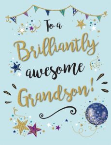 piccadilly greetings group ltd gold dust - to a brillinatly awesome grandson - great value birthday card,green,8 x 6