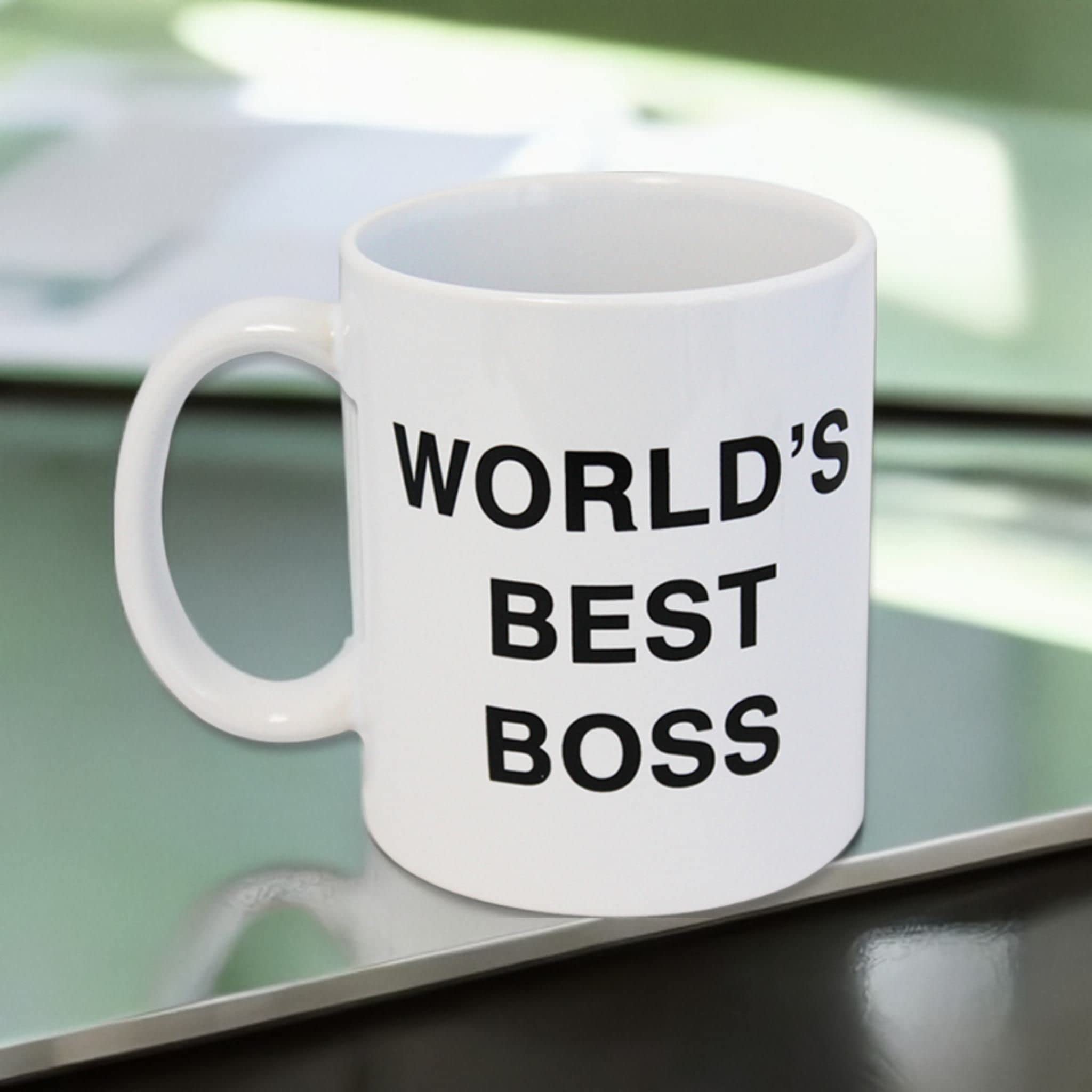 JUST FUNKY The Office “World’s Best Boss” 11 oz Mug and Vanilla Air Freshener Combo pack, 14+, (Officially Licensed)