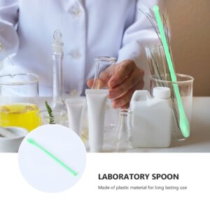 ULTECHNOVO 100PCS plastic lab scoop mini laboratory mixing spatulas (green)