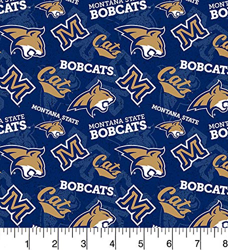 SYKEL ENTERPRISES Montana State Cotton Fabric with New Tone ON Tone Design Newest Pattern-SYKEL NCAA Cotton Fabric