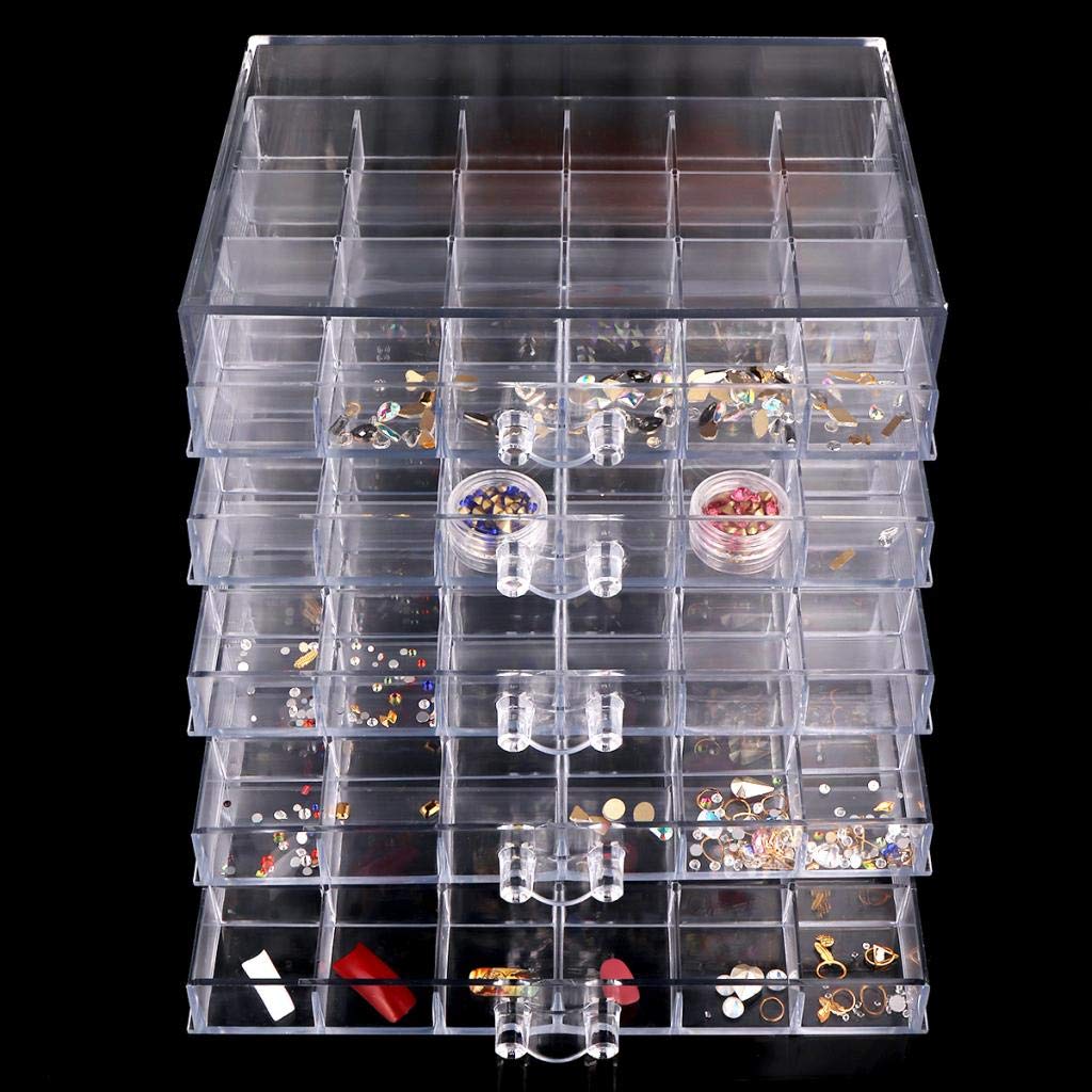 CUTICATE Transparent Plastic Storage Organizer for Beads, Rings, Jewelry Accessories, Art, and Small DIY Crafts - 120 Slots