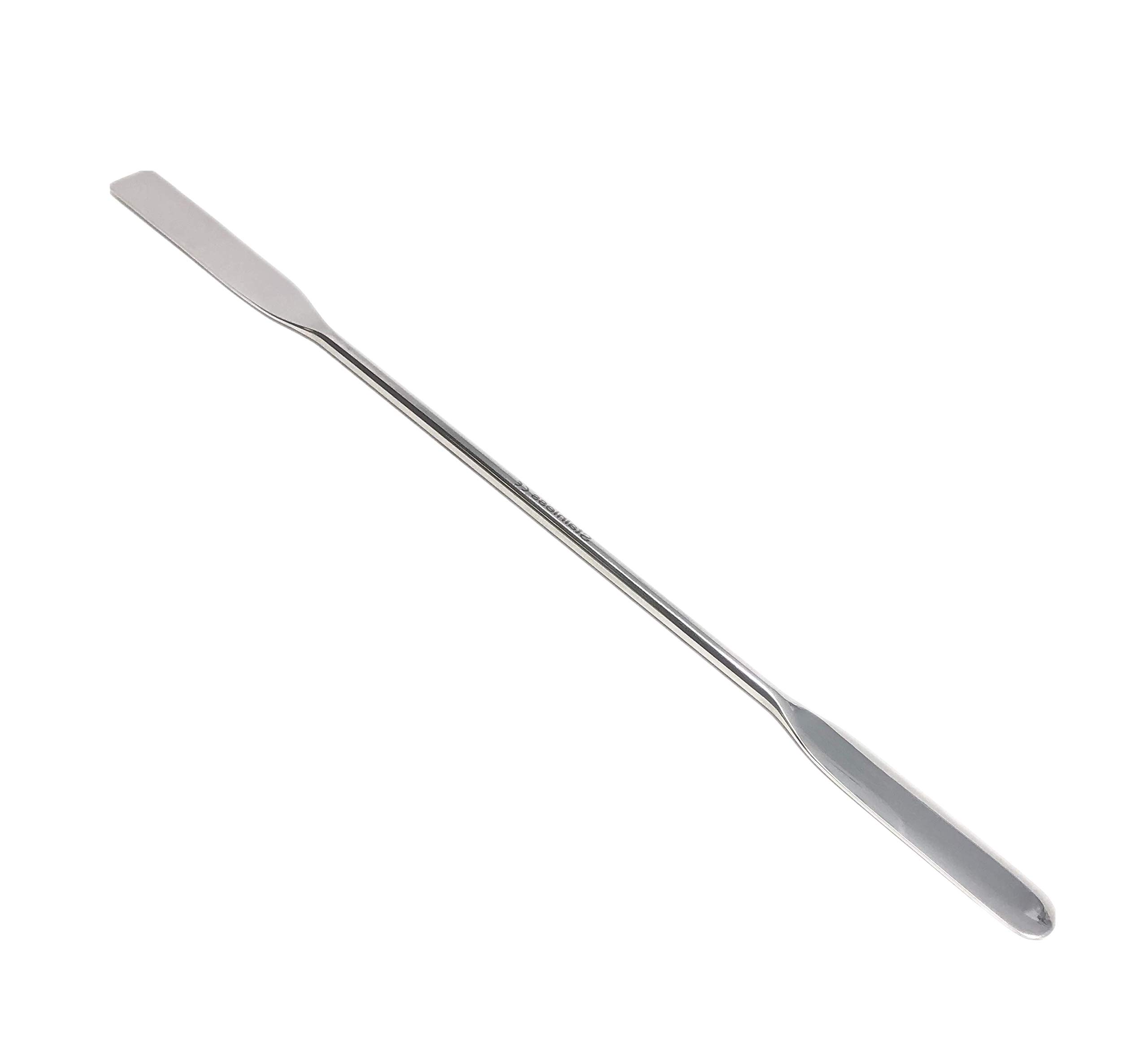 Scientific Labwares Stainless Steel Micro Lab Spatula with Square and Round Ends (9")