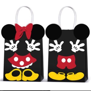 noviiml e party supplies bags -micky minie paper treat candy gift bags for kids birthday micky minie party supplies -24 piece