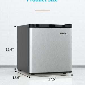 KUPPET Compact Upright Freezer, Single Door, Reversible Stainless Steel Door, Adjustable Removable (Silver, 1.1 Cu. Ft.)