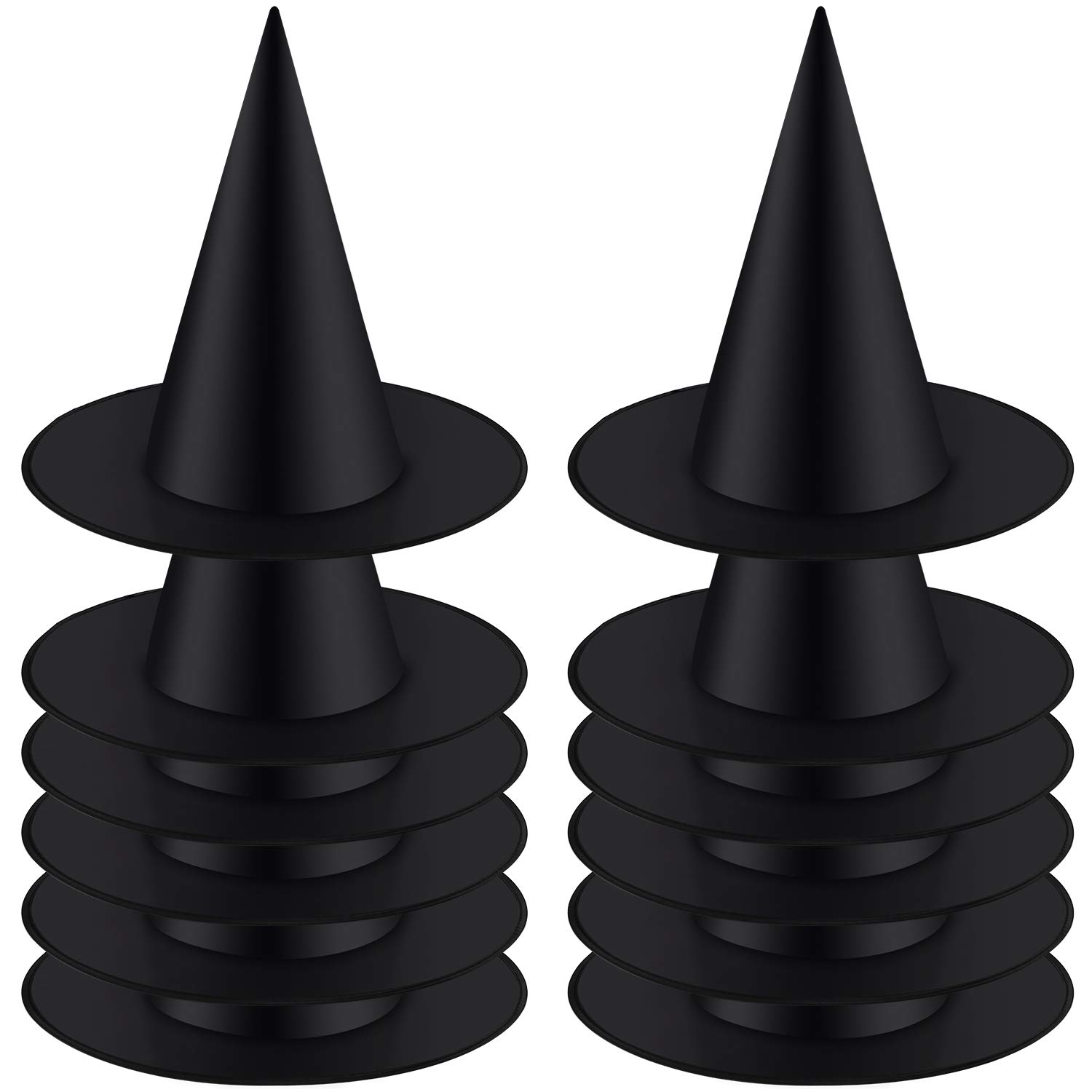 Aneco Costume Headwear 12 Pcs Halloween Witch Hats, Black, One Size, Costume Accessory Caps, Floating Home Yard Porch Decor for Party