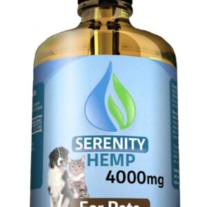 Serenity Hemp Oil for Dogs and Cats - Grown & Made in USA - Supports Hip & Joint Health, Natural Relief for Pain, Separation, Health - Dog Hemp Oil - Cat Hemp Oil - Hemp Extract (4oz 4,000mg)