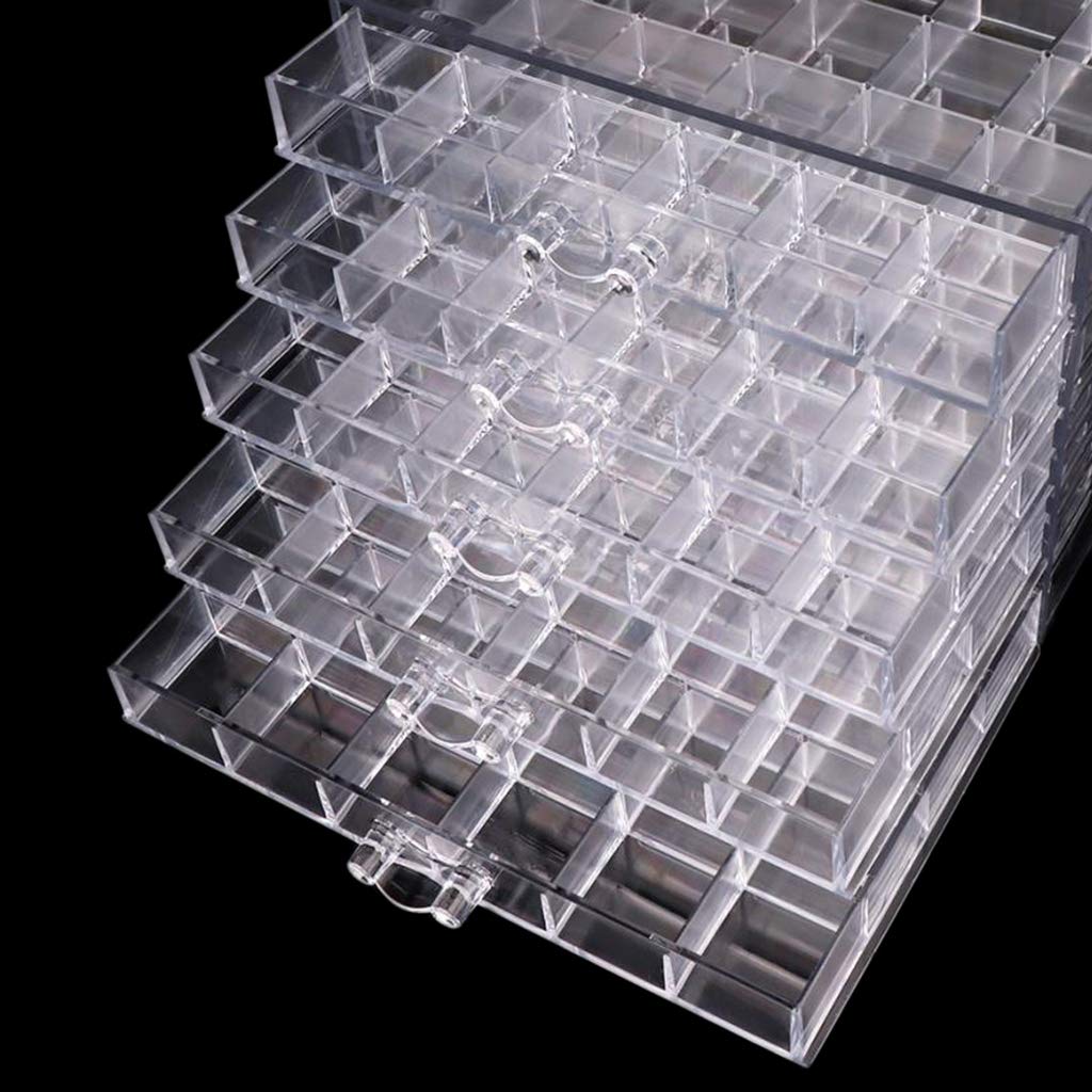 CUTICATE Transparent Plastic Storage Organizer for Beads, Rings, Jewelry Accessories, Art, and Small DIY Crafts - 120 Slots