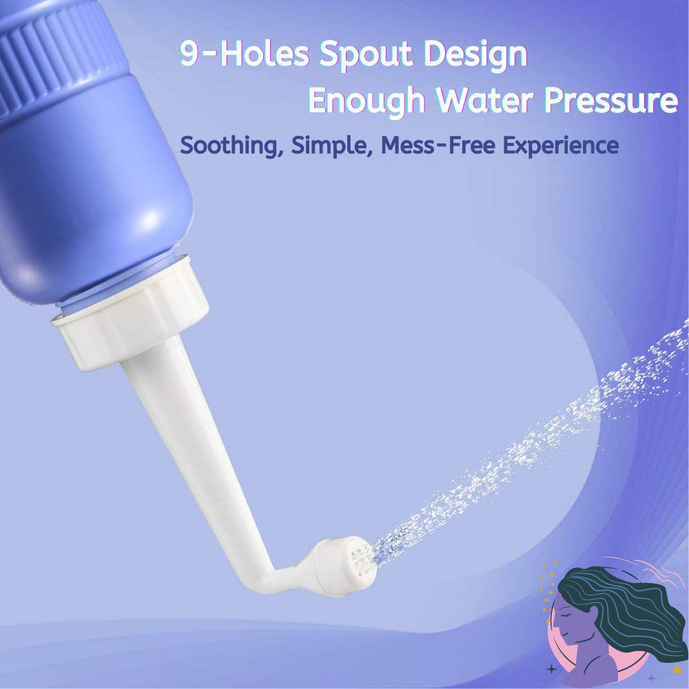 Postpartum Peri Bottle Upside Down Mom Spray Bottle Shattaf Portable Bidet for Postpartum Care, Baby Mom Washer 2In1 Travel Handheld Personal Hygiene Toilet Bottle 400Ml Bonus Angled Nozzle & Bag