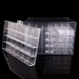 CUTICATE Transparent Plastic Storage Organizer for Beads, Rings, Jewelry Accessories, Art, and Small DIY Crafts - 120 Slots