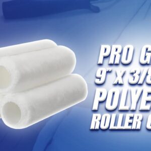 Pro Grade - Paint Roller Covers - 3/8 X 9 Inch White Nylon 5 Pack