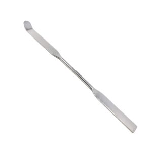 scientific labwares stainless steel double ended micro lab spatula sampler, square & round angled end - chattaway style (6")