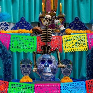 FUTUREPLUSX Mexican Party Banner, 18 Feet Plastic Day of The Dead Papel Picado Banner Cinco De Mayo Decorations Mexican Fiesta Garland for Party Supplies