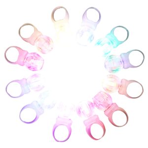 daokey led light up rings, colorful led bumpy plastic diamond rings toys for birthday bachelorette bridal shower gatsby party favors, clear case 30 pack