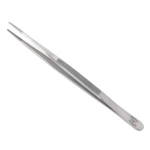 scientific labwares high precision stainless steel lab tweezers/forceps with straight broad strong point (6 in.)