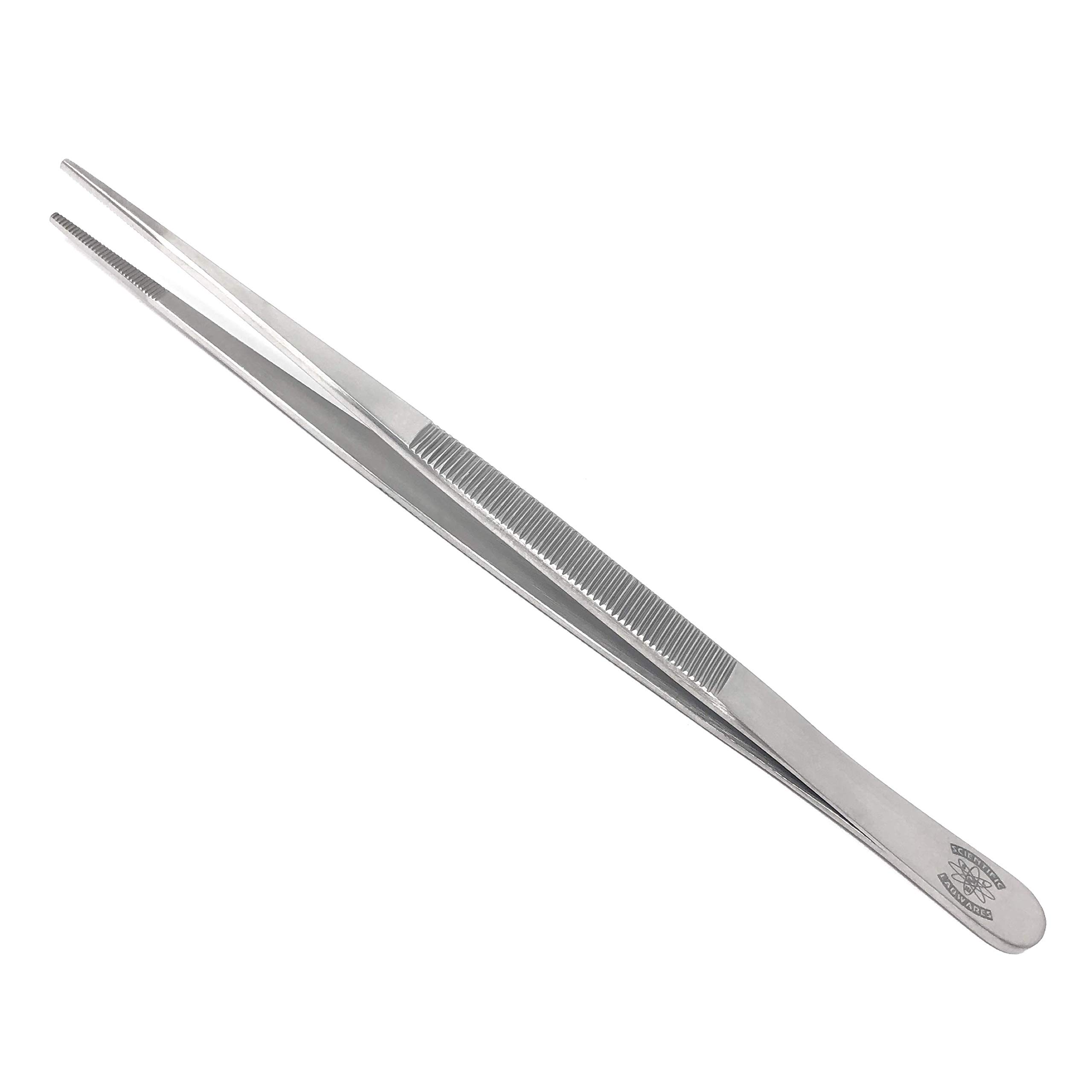 Scientific Labwares High Precision Stainless Steel Lab Tweezers/Forceps with Straight Broad Strong Point (6 in.)